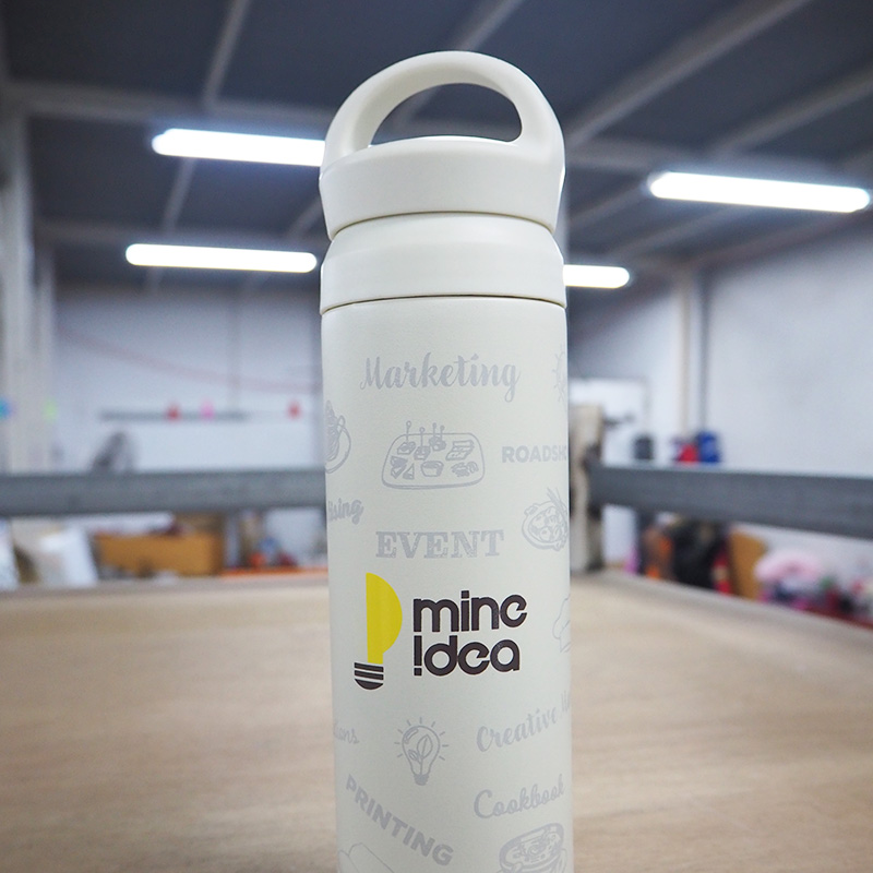 ผลงาน กระบอกน้ำเก็บความเย็น สกรีนโลโก้ mine idea | กระบอกน้ำ พรีเมี่ยม ...