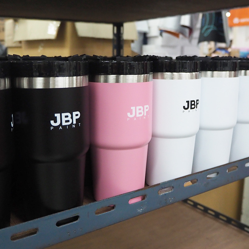 ผลงาน แก้วเก็บความเย็น สกรีนโลโก้ JBP PAINT | กระบอกน้ำ พรีเมี่ยม พร้อม ...
