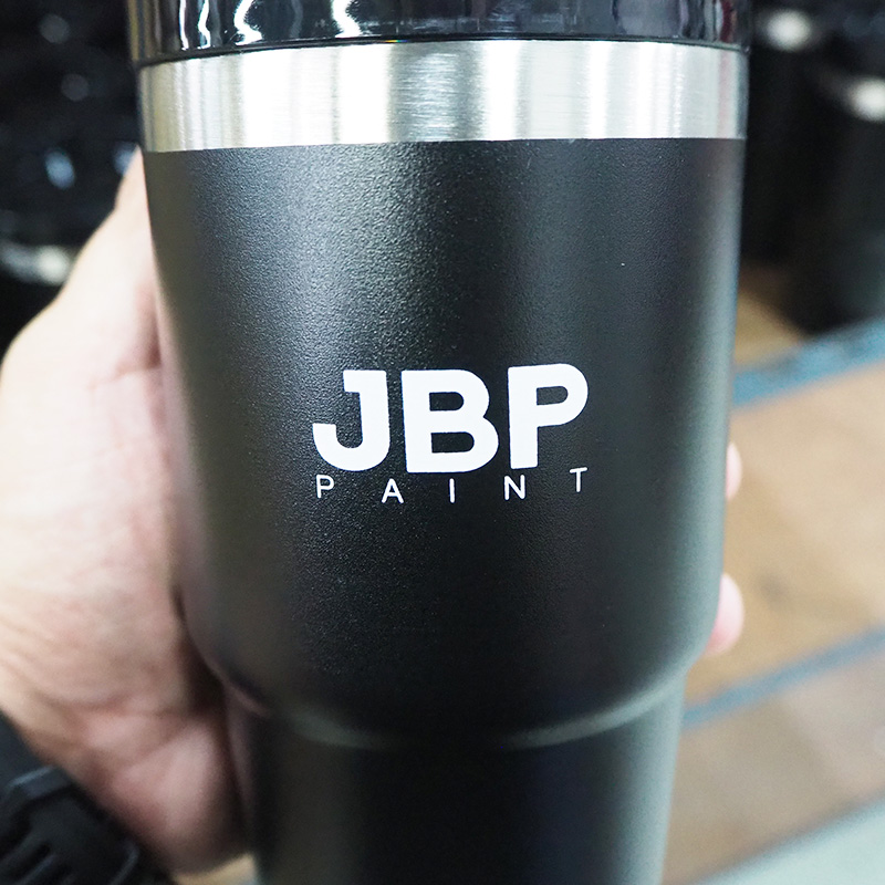 ผลงาน แก้วเก็บความเย็น สกรีนโลโก้ JBP PAINT | กระบอกน้ำ พรีเมี่ยม พร้อม ...